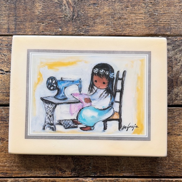 Accents | Vintage Degrazia Sewing Art Ceramic Tile | Poshmark